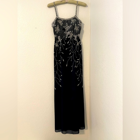 Night Scene | Dresses | Night Scene Long Beaded Black Dress With ...